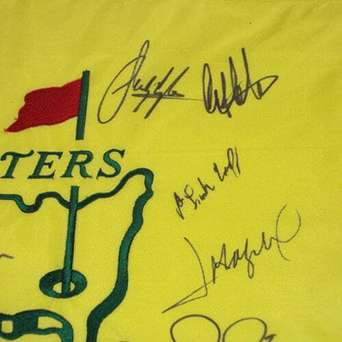 Masters Golf Pin Flag Autographed by 16 Former Champions #18 | eBay