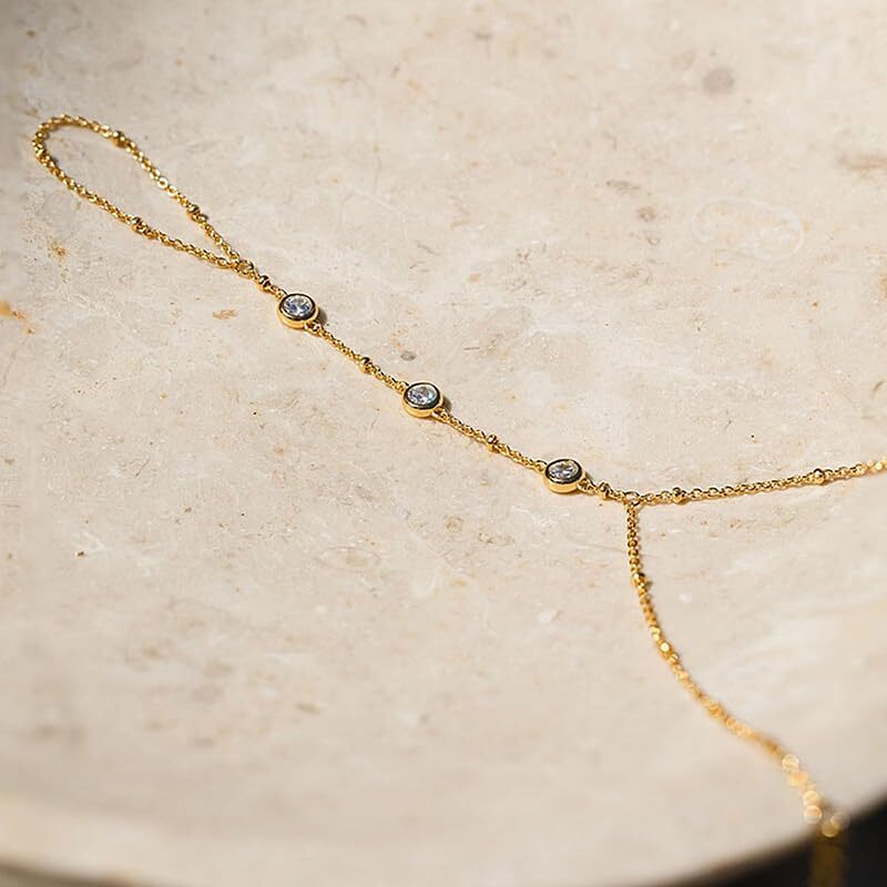 Simple Hand Chain Finger Chain Bracelets Minimalist GoldSilver Chain H ...