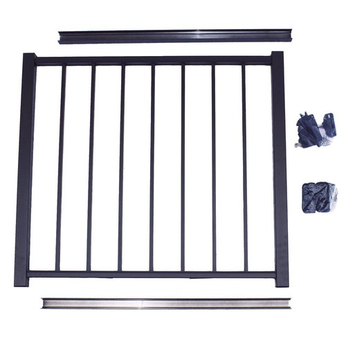 36"x39" Powder Coated Black Aluminum Adjustable Deck Gate Kit Rust ...