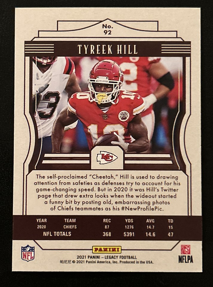 2021 Legacy Football Tyreek Hill Ruby Red 137/299 | eBay