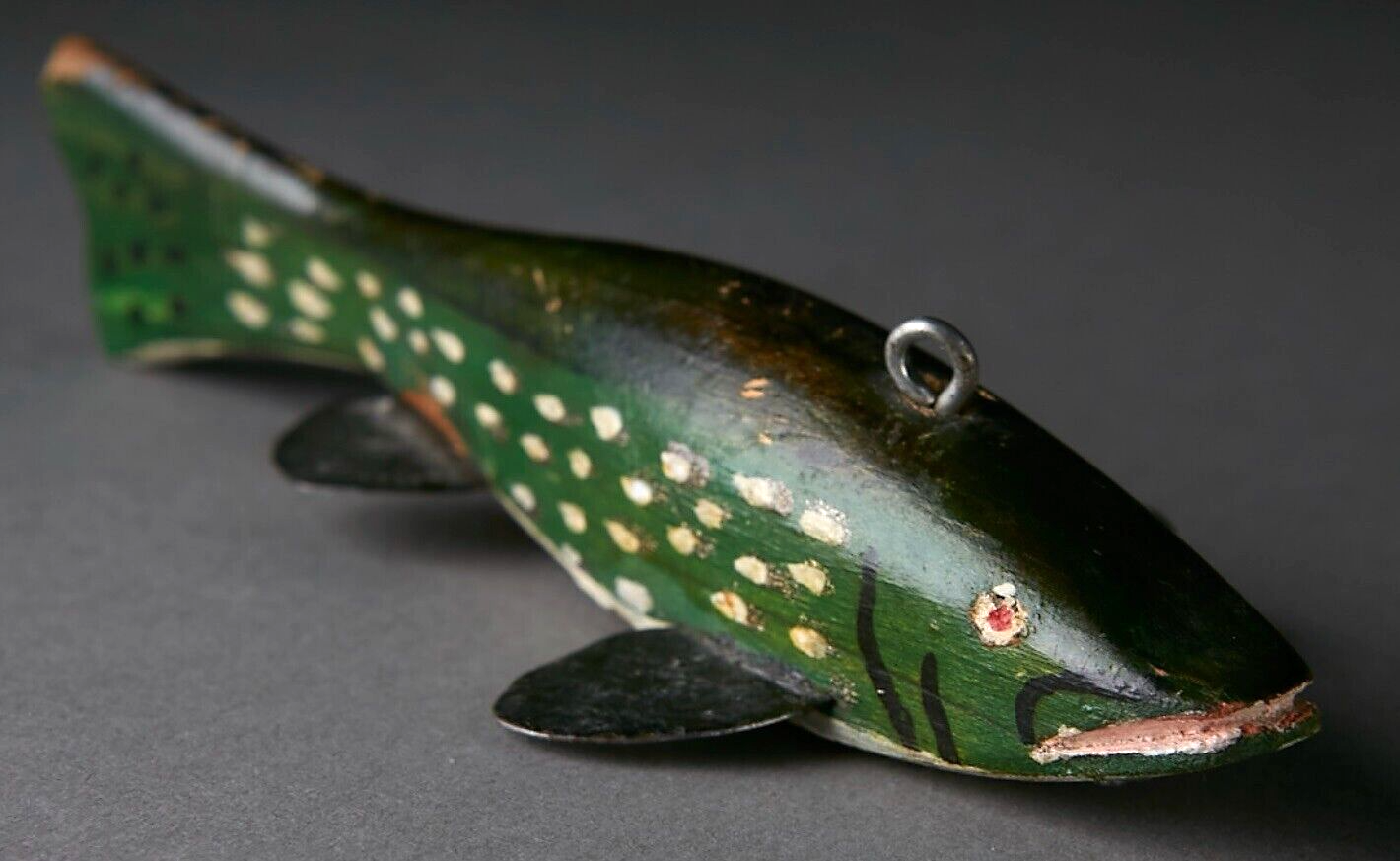 VINTAGE 5" NORTHERN PIKE ~ ICE FISH SPEARING DECOY~ FOLK ART FISHING ...