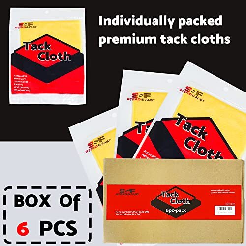 Tack Cloth 6 Pack Paint Woodworking Sticky Tac Rag 18X36â€³ Clean Dust ...