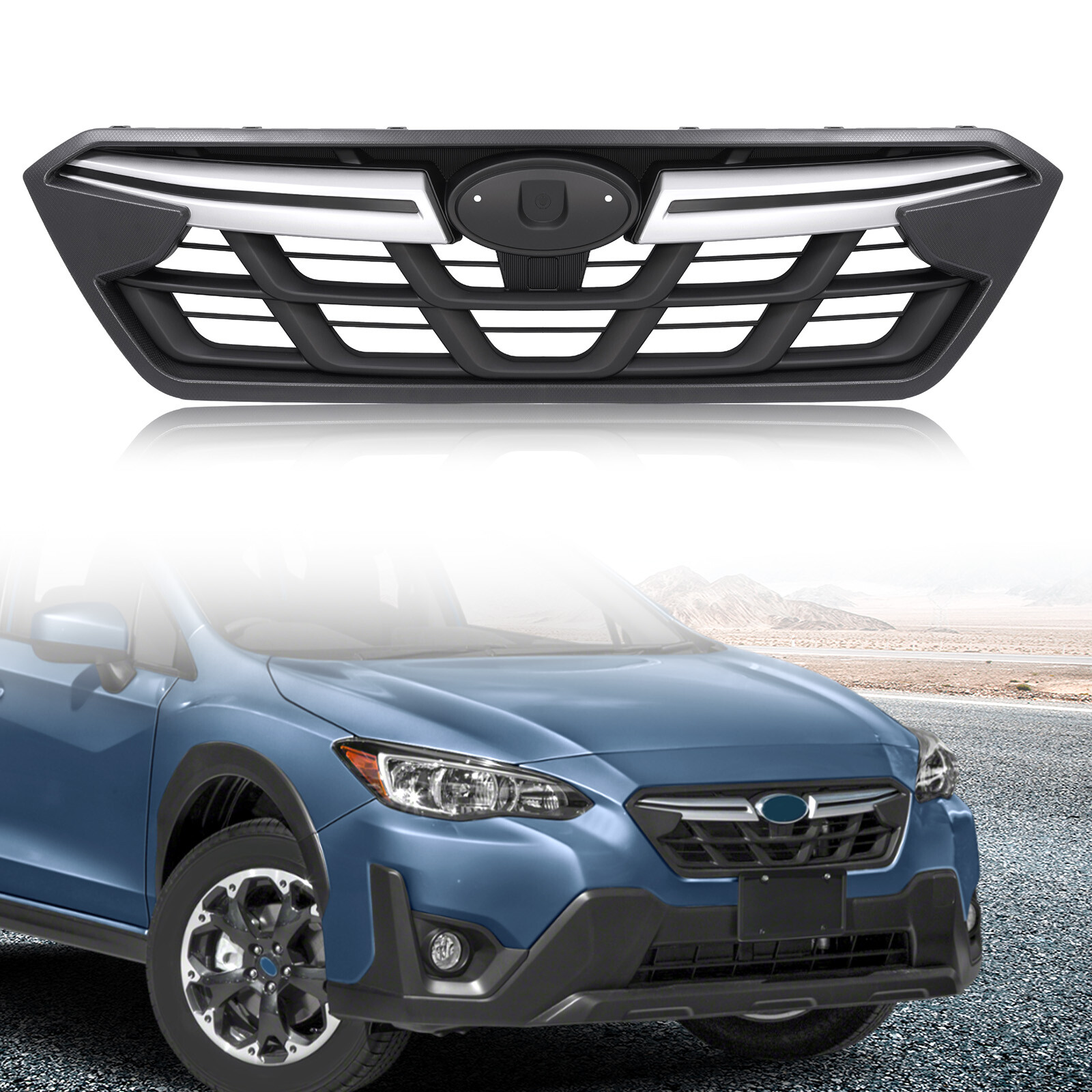 Black Front Grille Assembly For Subaru Crosstrek 2021 2022 2023 ...
