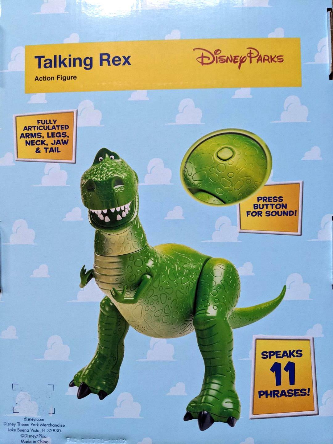 Disney Pixar Toy Story Talking Rex 12" 11 Phrases Plastic Talking Toy ...
