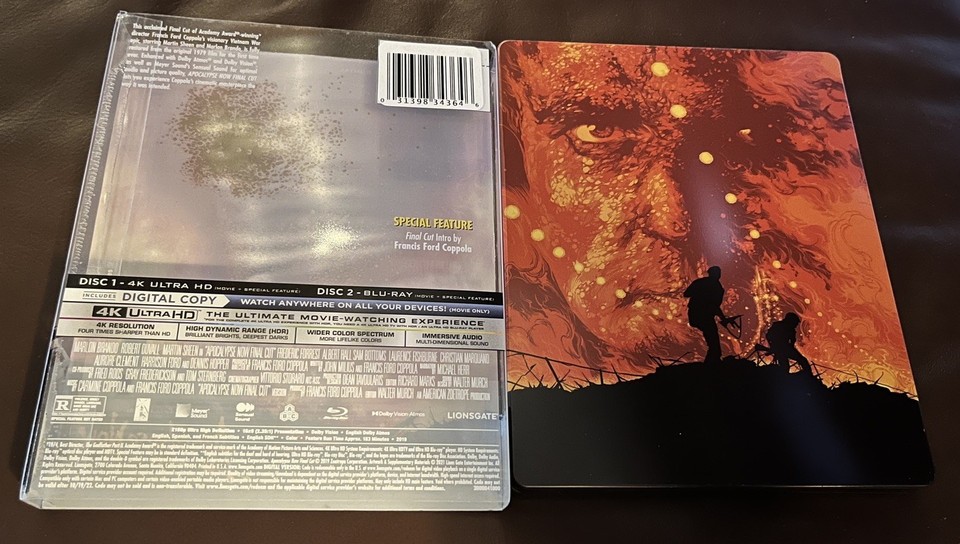 Apocalypse Now Final Cut 4K Steelbook [Ultra HD + Blu-ray] HTF OOP ...