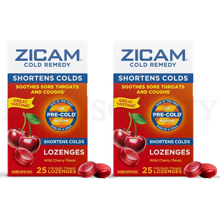 Zicam Cold Remedy Zinc Lozenges Wild Cherry Flavor 25 Count Each Lot of ...