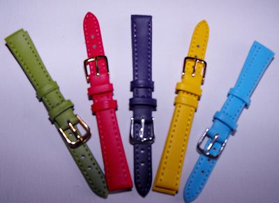 12mm Ladies Watch Straps Choice of Pastel Bright Colours Genuine ...