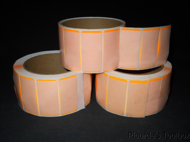 (400) Unused Unbranded 2" x 1" Orange Self-Laminating Adhesive Labels ...