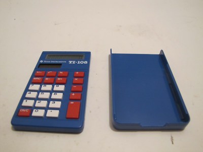 TEXAS INSTRUMENTS TI-108 CALCULATOR AND BLUE CASE WORKS. | eBay