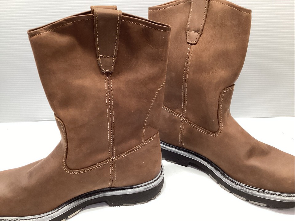 Wolverine Men's Wellington Leather Work Boots Dark Brown W04727 Size ...