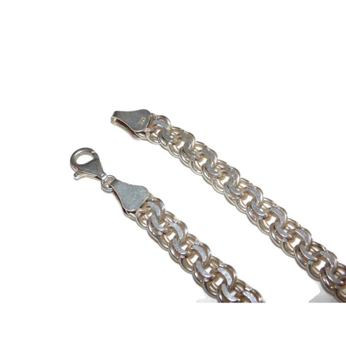 Vintage Men Biker Hammered Double Chain Sterling Silver Chain Necklace ...