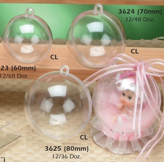 Small-Jumbo Clear Plastic Balls Orbs Spheres Bola Hanging Ornaments ...