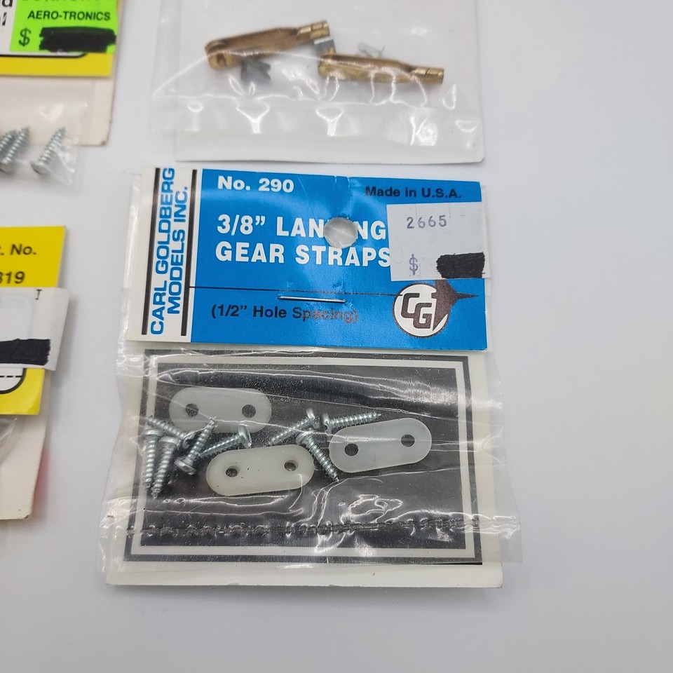 RC airplane parts: glow plug, screws, Landing gear straps, Lock nuts ...