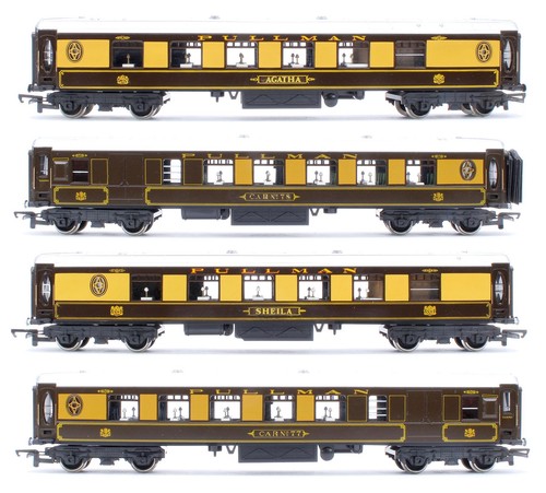 HORNBY 'OO' GAUGE LOT OF 4 PULLMAN AGATHA/SHEILA/CAR NO 77/CAR NO 78 ...