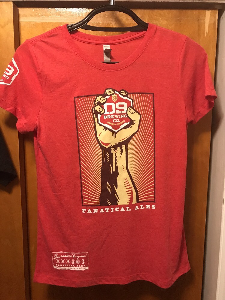 D9 District 9 BREWING Beer NC ~ Juniors XL ~ Fanatical Ales 2 Sided T ...
