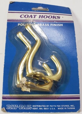 Pay N Pak, 2 Pack Coat Hooks, Brass | eBay