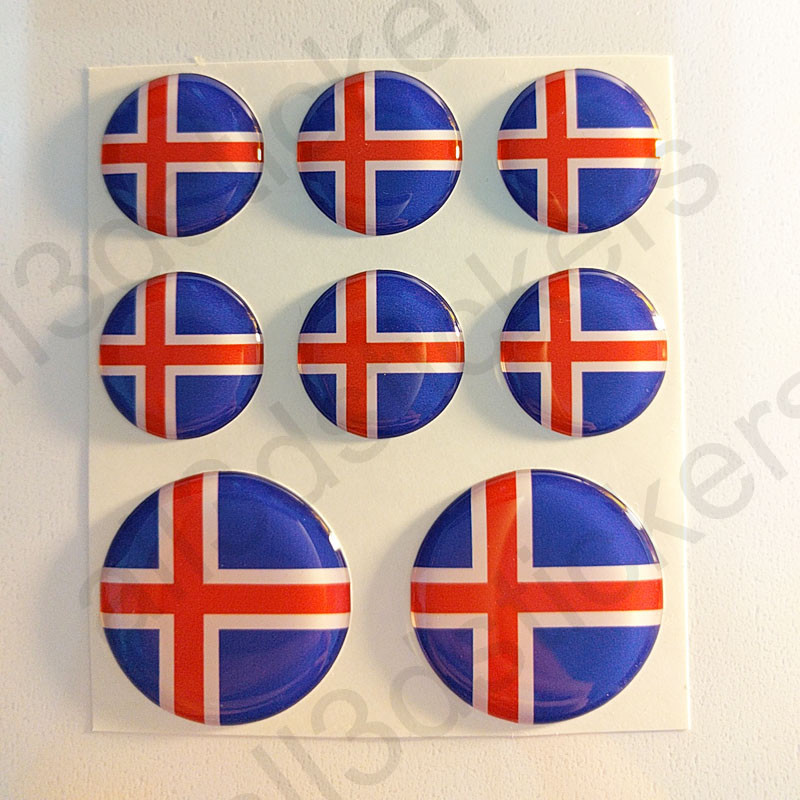 Stickers Iceland Gel Domed Resin 3D Flags Iceland Vinyl Sticker Decals ...