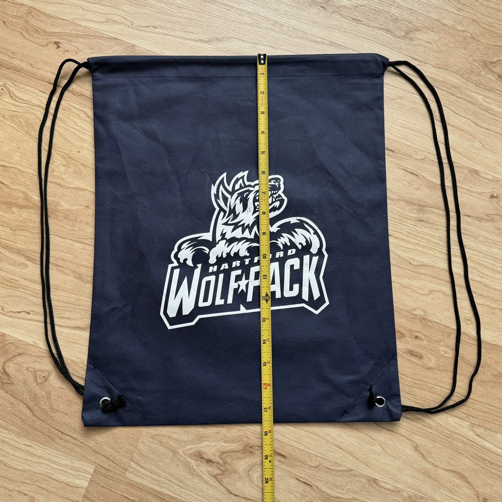 HARTFORD WOLFPACK AHL STRING BACKPACK BAG SLING NAVY BLUE LOGO 17x14 ...