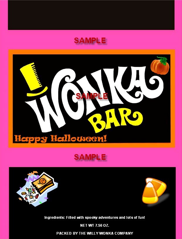 Willy Wonka Chocolate Bar Wrapper
