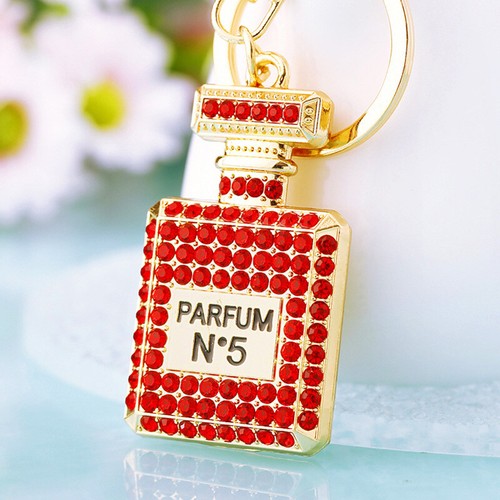 Exquisite Perfume Bottle Car Keychain Women's Metal Bag Pendant Key ...