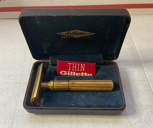 Vintage Gillette Gold Tech Razor With Box And New Vintage Blade | eBay