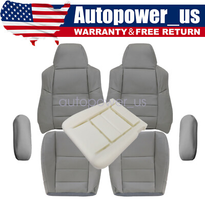7PCS Front Leather Seat Cover For 2002-2005 Ford Excursion Limited ...