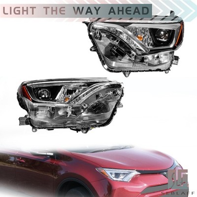 Driver&Passenger Side Headlights For Toyota RAV4 2016 2017 2018 LED DRL ...