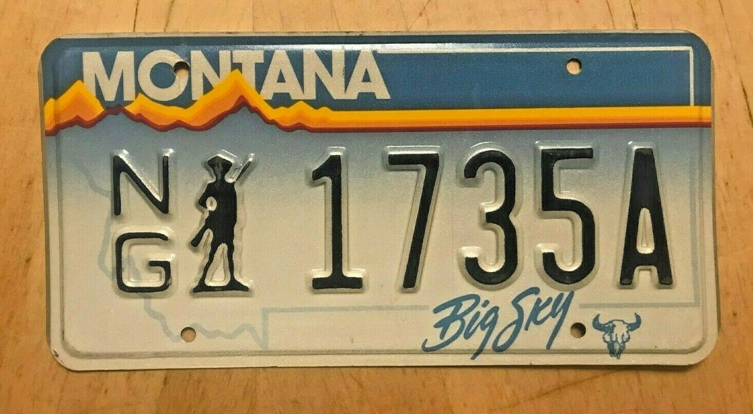 MONTANA ARMY AIR NATIONAL GUARD LICENSE PLATE " NG 1735 A " MT ...