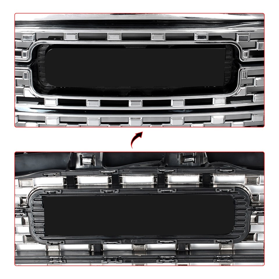 For 2017 2018 2019 GMC Acadia Denali Front Upper Grille Assembly Chrome ...