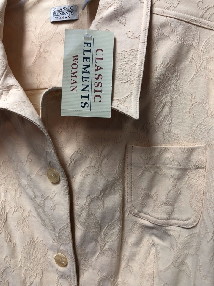 Classic Elements NWT 24/26W Yellow Floral Textured Jacket #2546 | eBay