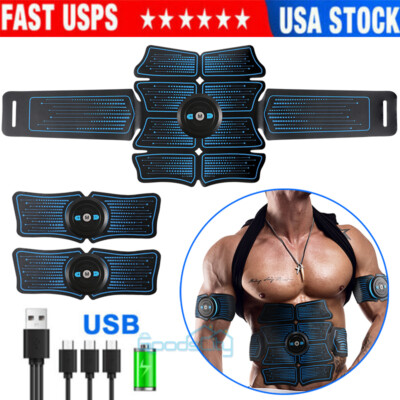 Electric Muscle Toner Machine ABS Toning Belt Simulation Fat Burner ...
