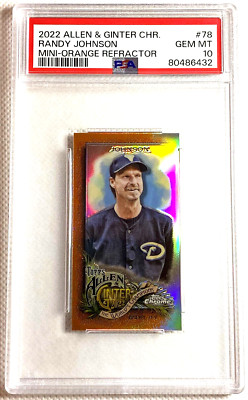 PSA 10 GEM MINT 2022 RANDY JOHNSON /25 TOPPS CHROME ORANGE MINI ...