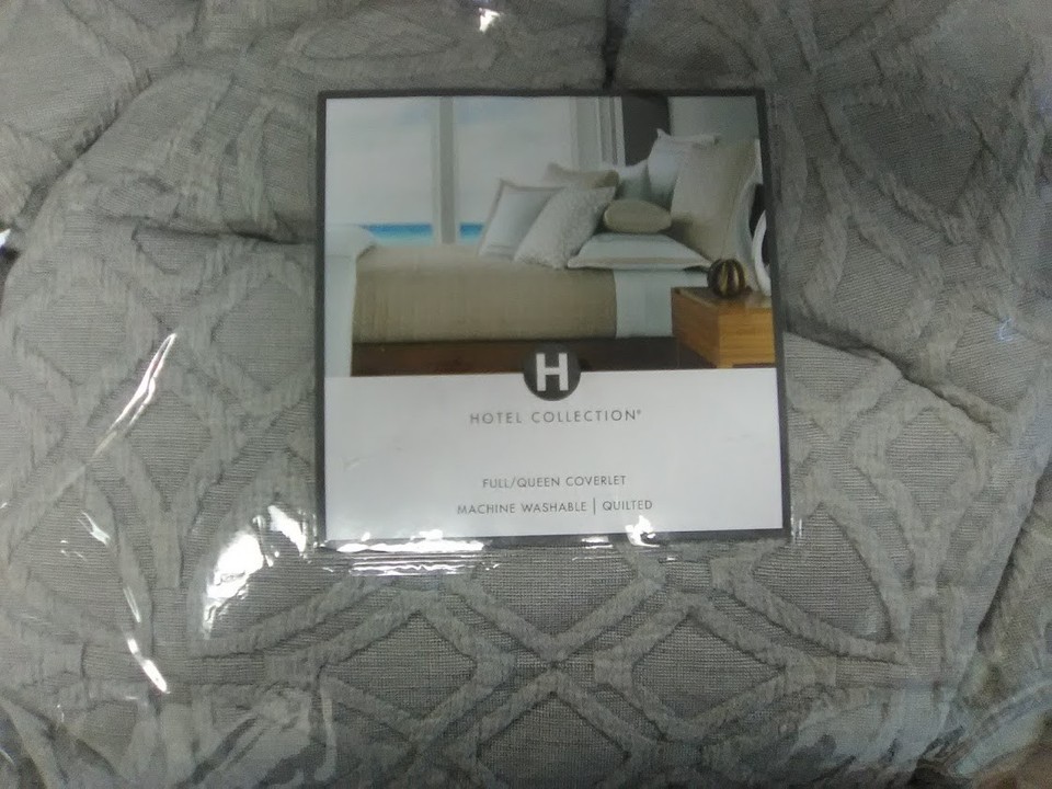 HOTEL COLLECTION Full/Queen Quilted Coverlet ~~$300 VALUE!!!!!!!!!~~ | eBay