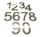 Brushed Stainless Steel House Numbers Stick on 3M Adhesive 10cm Tall ...