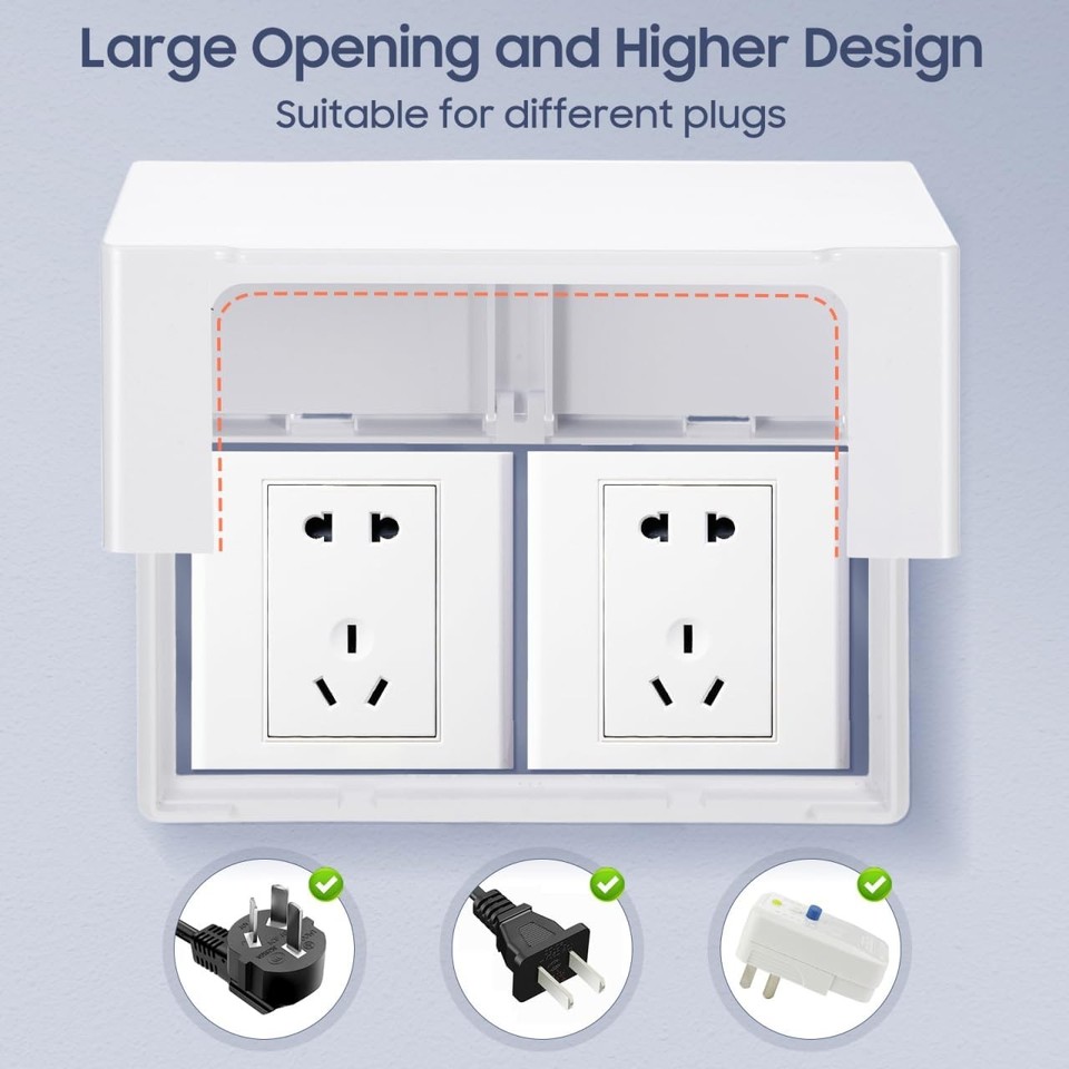 Waterproof Double Socket Cover Adhesive Type Thickened Protective Box ...