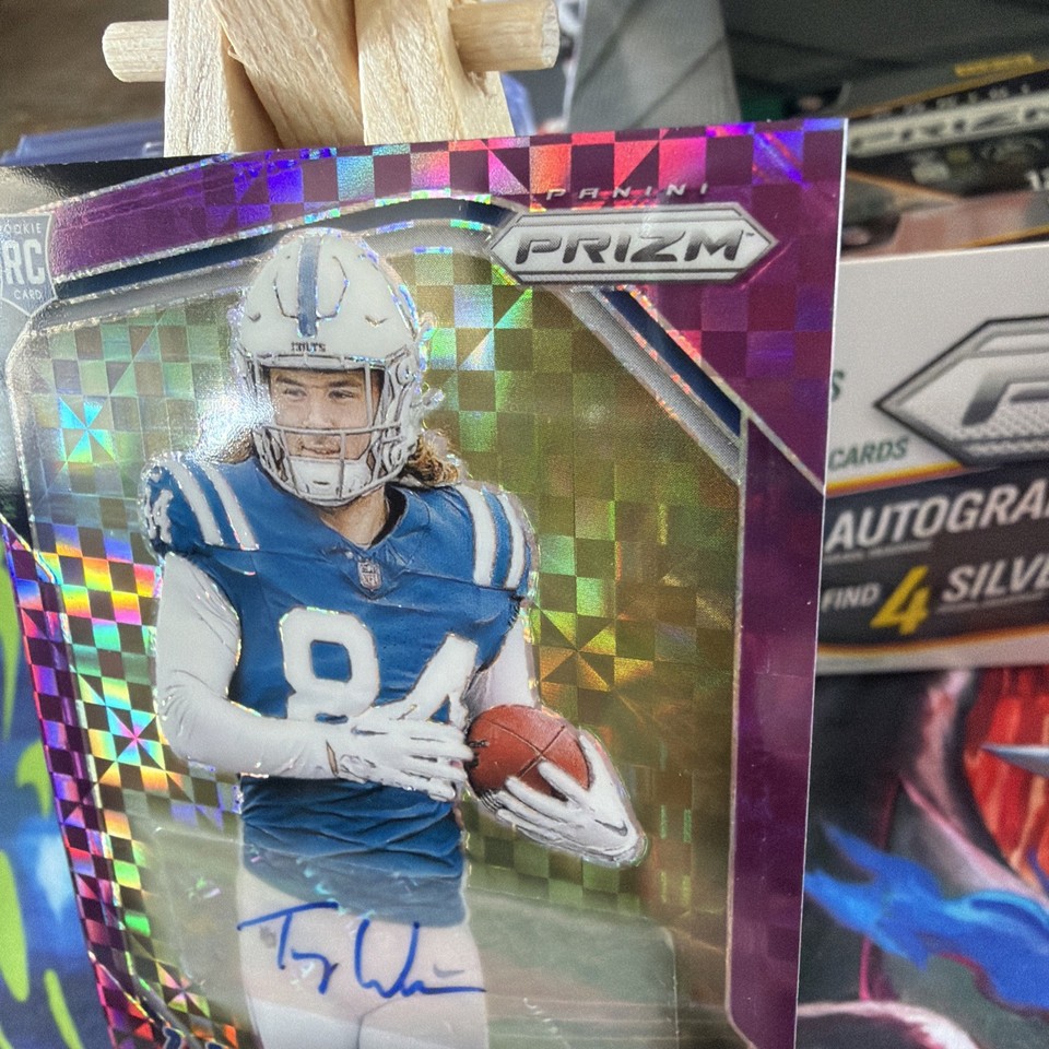 2025 Prizm Panini NFL 39/49 TYLER WARREN Purple Power Rookie Autograph ...