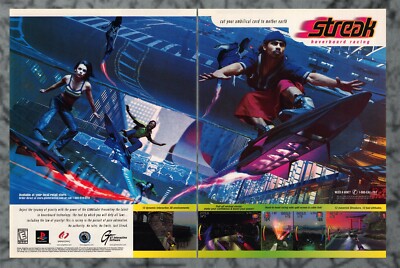 Streak Hoverboard Racing PS1 2-Page Original 1998 Vintage Print Ad Art ...