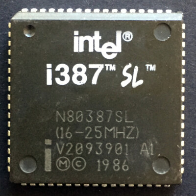 Intel 80387SL 16-25MHz PLCC FPU math coprocessor floating point unit ...