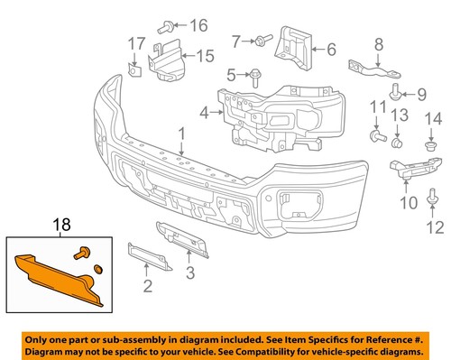 2015-2019 GMC Sierra 2500 HD Front Bumper Components Trim Cover GM OEM ...