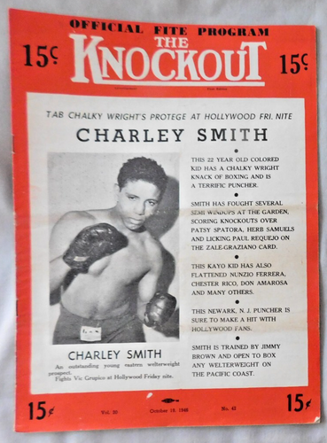 Oct 1946 Wrestling Boxing Program: The Knockout Magazine #42 Charley Smith | eBay