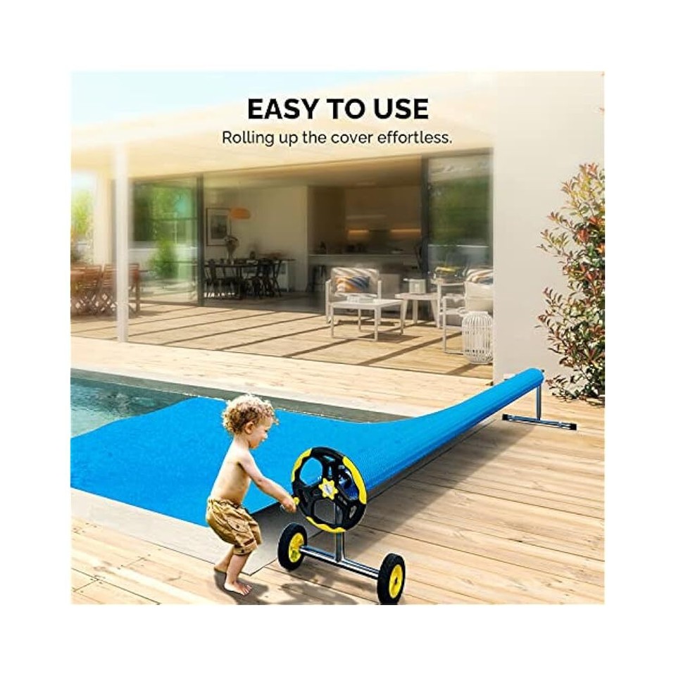 VINGLI Pool Solar Cover Reel, Aluminum, Inground Pool Cover Reel, 18ft ...
