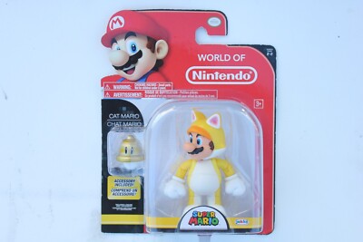Super Mario CAT MARIO w/ BELL 4” Inch Jakks Pacific Nintendo Action ...