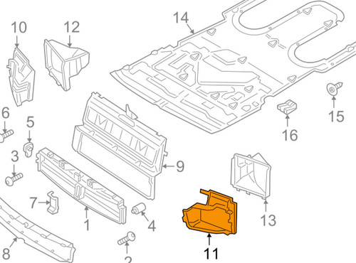 PORSCHE PANAMERA 971 RADIATOR SUPPORT OUTER DUCT LEFT 971121333F ...
