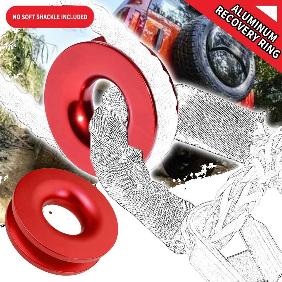 Winch Rope Strap Recovery Ring Snatch Block Pulley 55000lbs For Soft ...