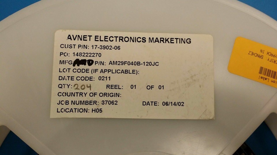 (5 PCS) AM29F040B-120JC AMD FLASH MEMORY 4MBIT 120NS 32-PLCC **Program ...