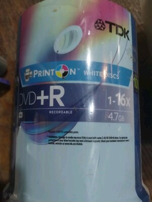 TDK DVD+R Recordable 4.7GB 1-16X Discs 100 Pack DVD New & Sealed | eBay