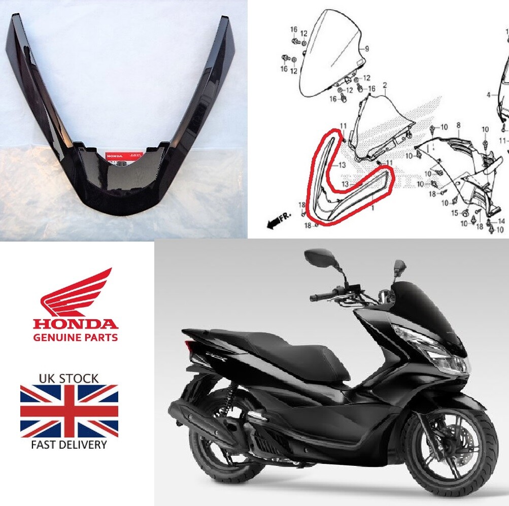 Honda PCX 125 Fairing Front Light Grill BLACK 2015 - 2018 * GENUINE ...