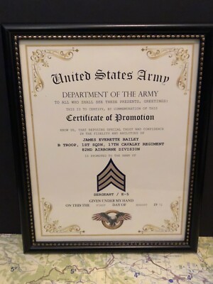 SERGEANT / SGT (E-5) U.S. Army ~ Commemorative Promotion Certificate | eBay