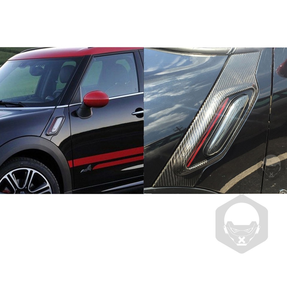 Carbon Fiber Side Fender Turn Signal Marker Lamp Cover For Mini Cooper ...