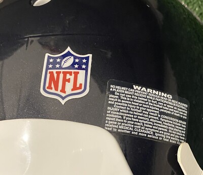 2000s Style Football Helmet Warning Label - Thin Mil - White - ADI | eBay